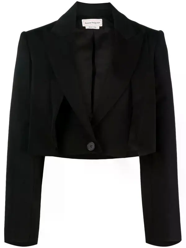 Alexander McQueen Cropped Wool Blazer
