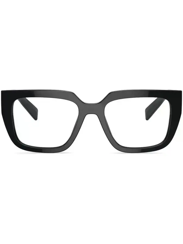 Prada Logo-lettering Square Glasses - Black