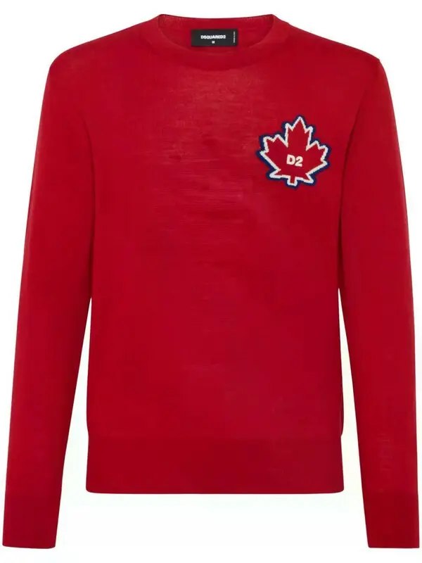 Dsquared2 Embroidered Logo Virgin Wool Jumper