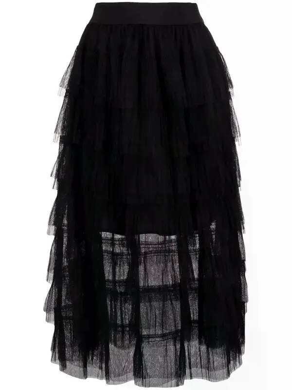 Maje Layered Tulle Midi Skirt