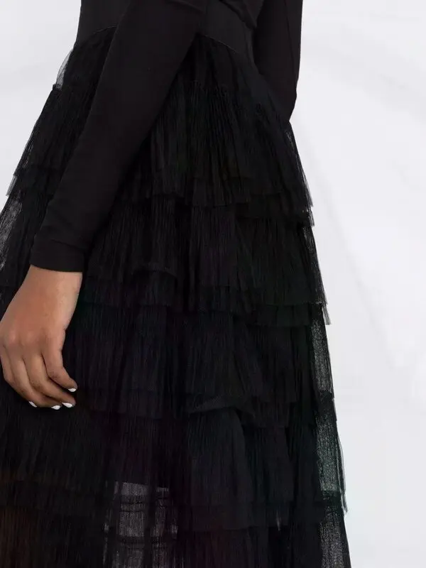 Maje Layered Tulle Midi Skirt