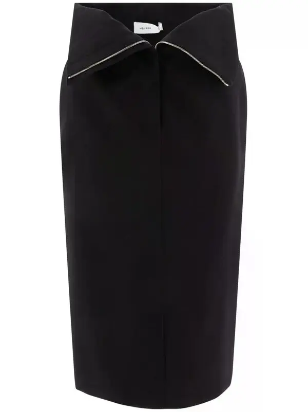 Alexander McQueen Folded-edge Midi Skirt
