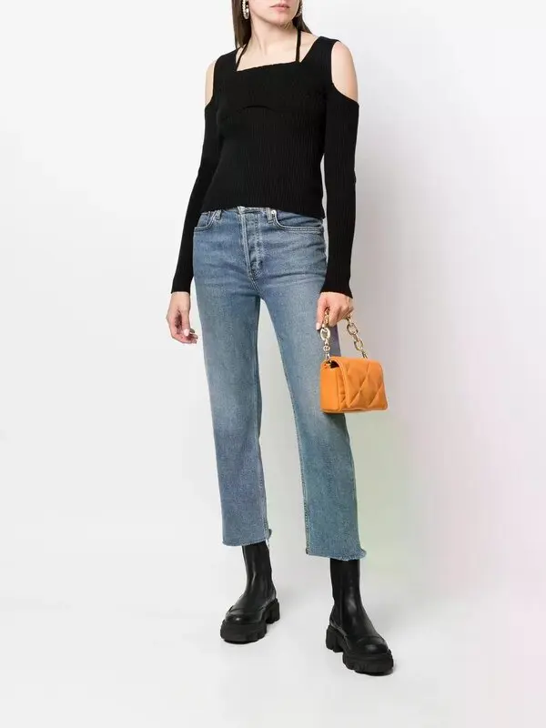 Versace Open-shoulder Ribbed Jumper