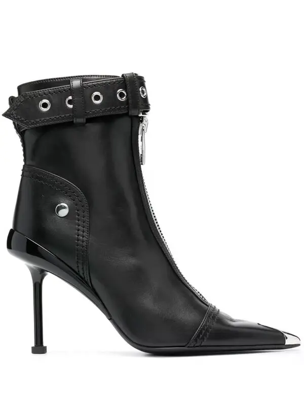 Alexander McQueen Buckle-fastening Leather Ankle Boots