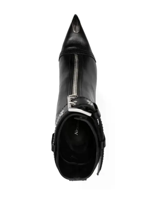 Alexander McQueen Buckle-fastening Leather Ankle Boots