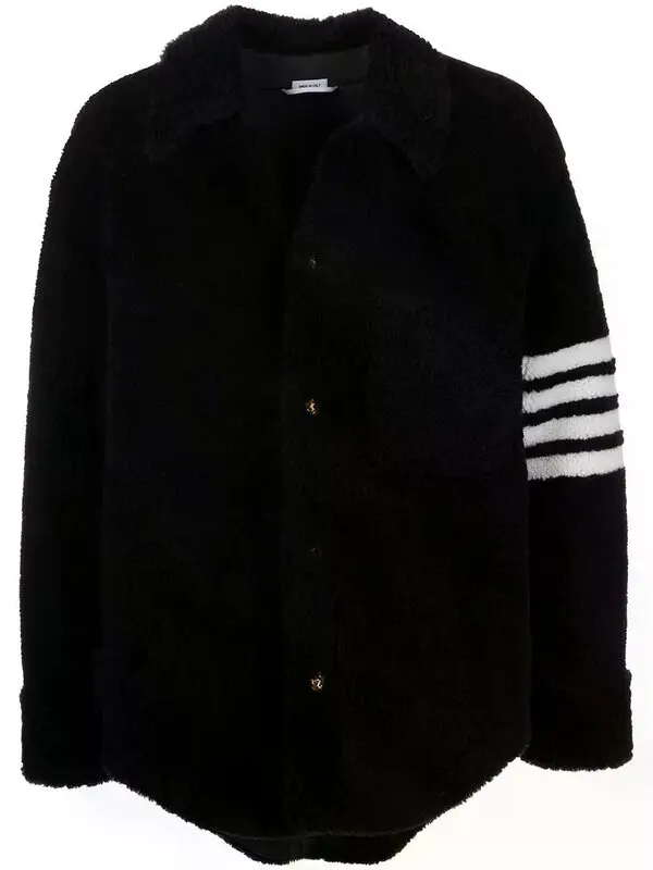 Thom Browne 4-bar Shearling Jacket - Blue