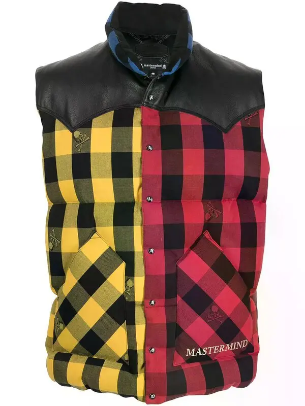 MASTERMIND WORLD Check-print Padded Gillet