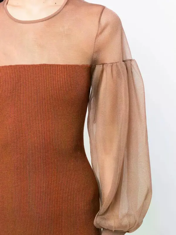 Ulla Johnson Milla Sheer-paneling Ribbed Dress