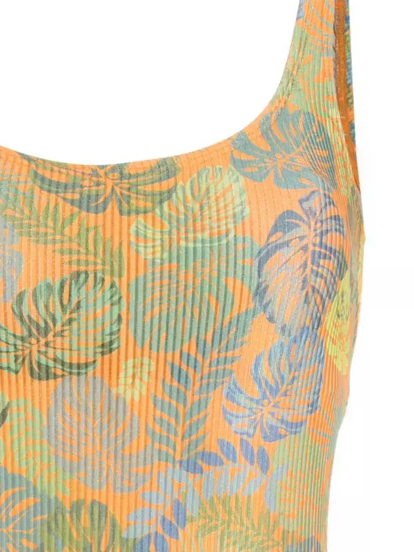 AMIR SLAMA Palm Leaf Print Swimsuit