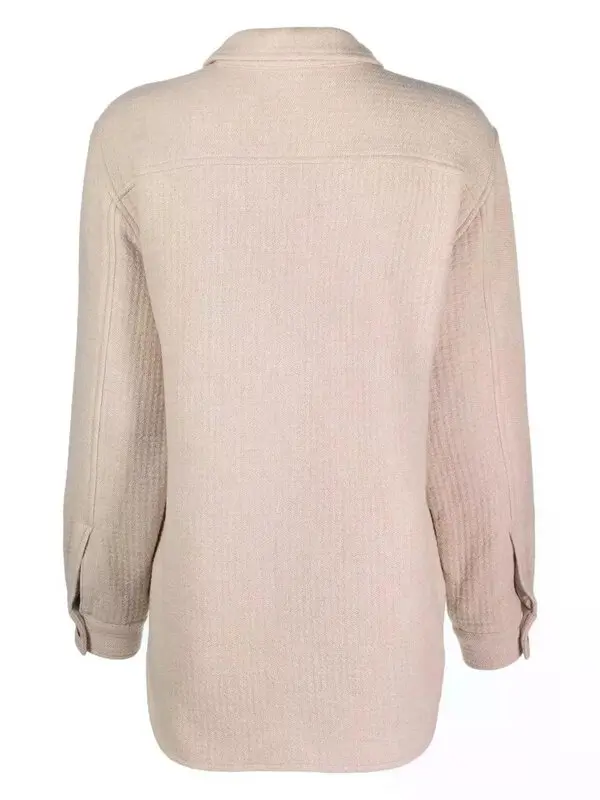 Eleventy Wool Textured Long-sleeve Shirt