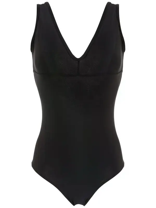 AMIR SLAMA V-neck Swimsuit - Black