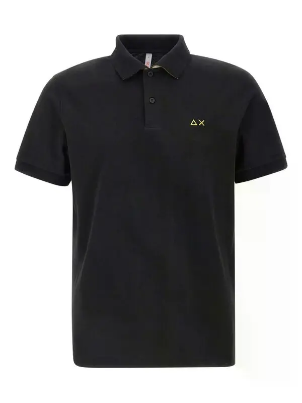 SUN 68 Logo-embroidered Polo Shirt - Black
