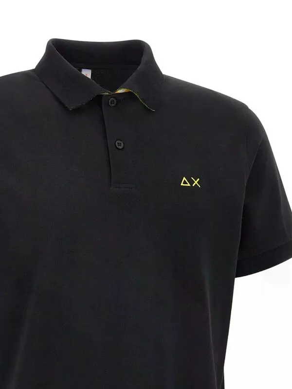 SUN 68 Logo-embroidered Polo Shirt - Black