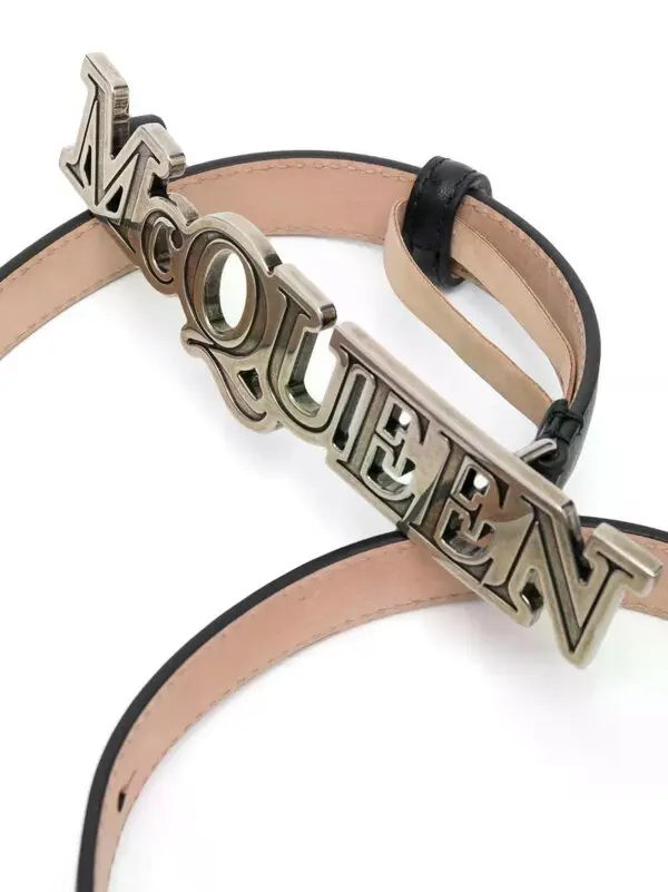 Alexander McQueen Logo-plaque Leather Belt