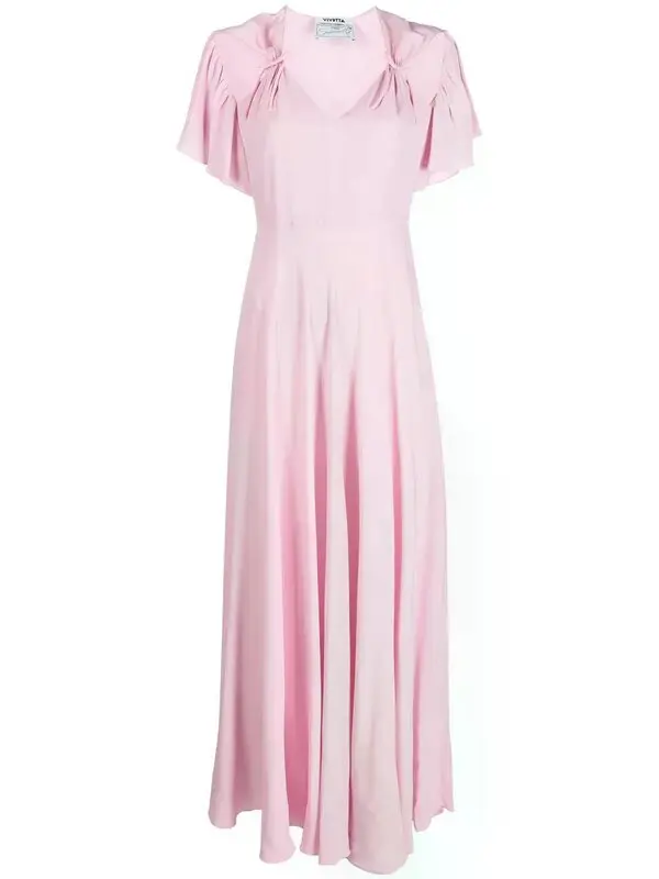 Vivetta Ruched Cut-out Maxi Dress - Pink