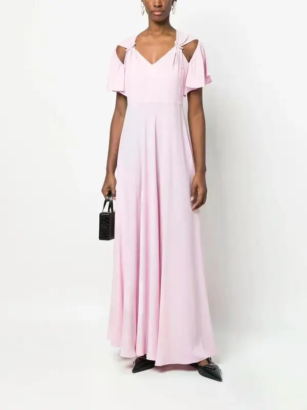 Vivetta Ruched Cut-out Maxi Dress - Pink