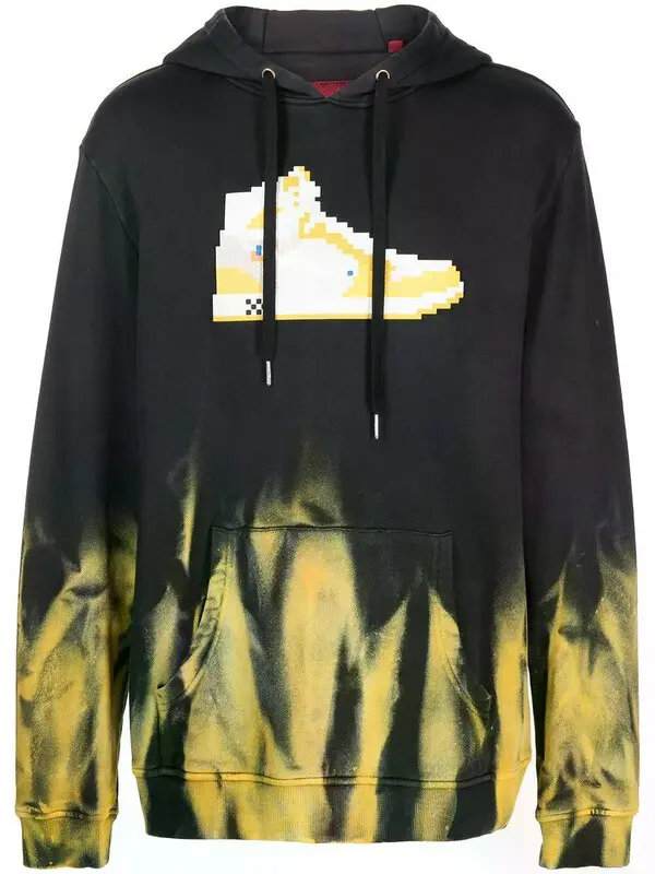 MOSTLY HEARD RARELY SEEN 8-BIT Canary Tie-dye Pullover Hoodie - Black