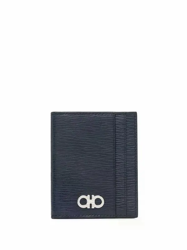 FERRAGAMO Gancini Leather Cardholder - Blue