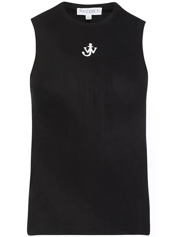 JW Anderson Anchor-embroidered Top - Black