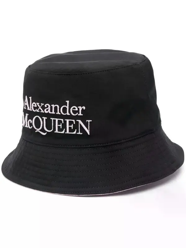 Alexander McQueen Embroidered-logo Bucket Hat - Black