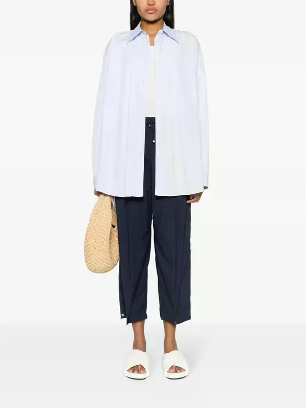 Herno Lightweight Cropped Trousers - Blue