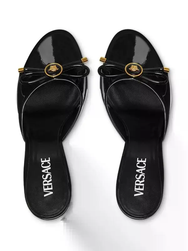 Versace 85mm Opera Bow Mules - Black