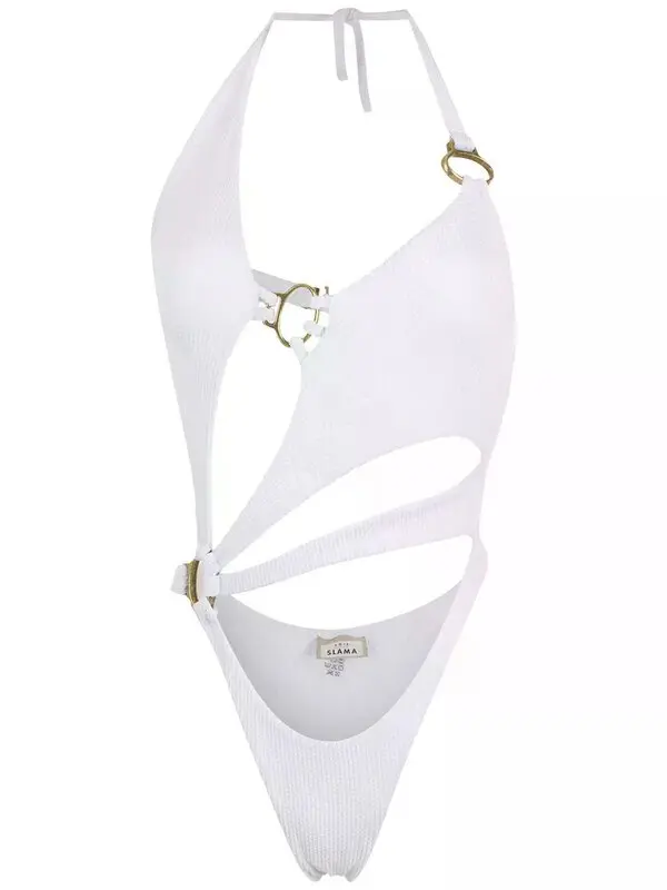 AMIR SLAMA Cut-out Asymmetric One-piece Swimsuit - White