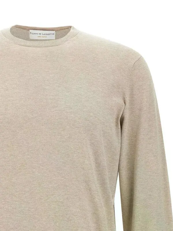 FILIPPO DE LAURENTIIS Crew Neck Long Sleeve Sweater - Neutrals