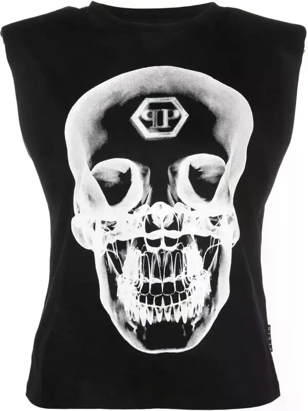 Philipp Plein Graphic Print Sleeveless Top