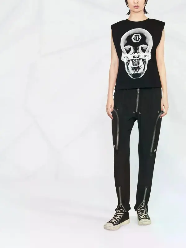 Philipp Plein Graphic Print Sleeveless Top