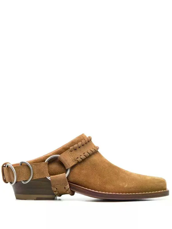 BUTTERO® Square-toe Buckle-strap Mules