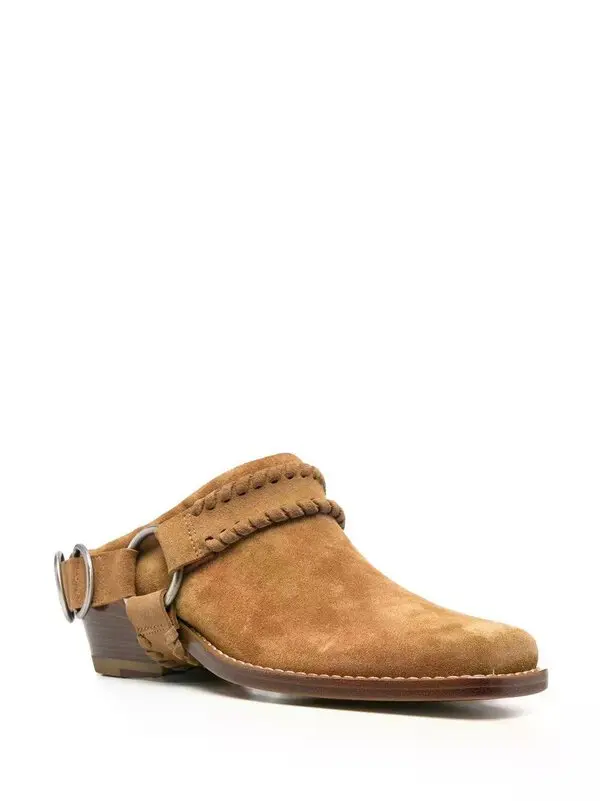 BUTTERO® Square-toe Buckle-strap Mules