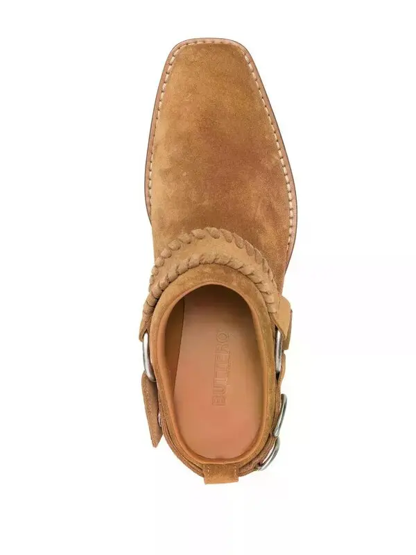 BUTTERO® Square-toe Buckle-strap Mules