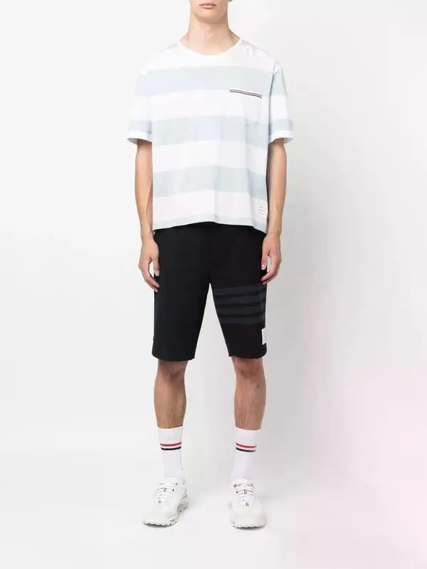 Thom Browne Rwb Pocket Striped T-shirt - Blue