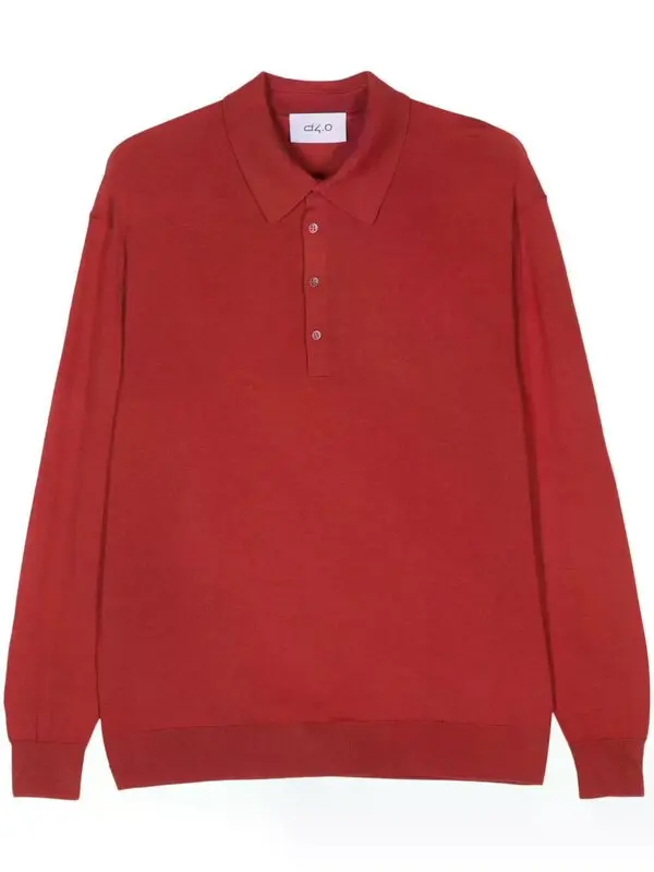 D4.0 Wool Polo Shirt - Red