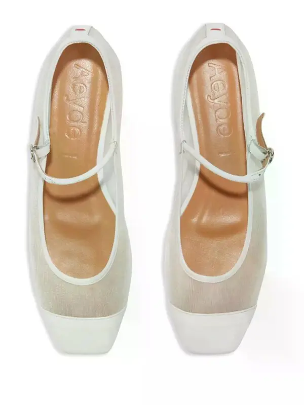 AeydĒ Uma Mesh Ballerina Flats - White