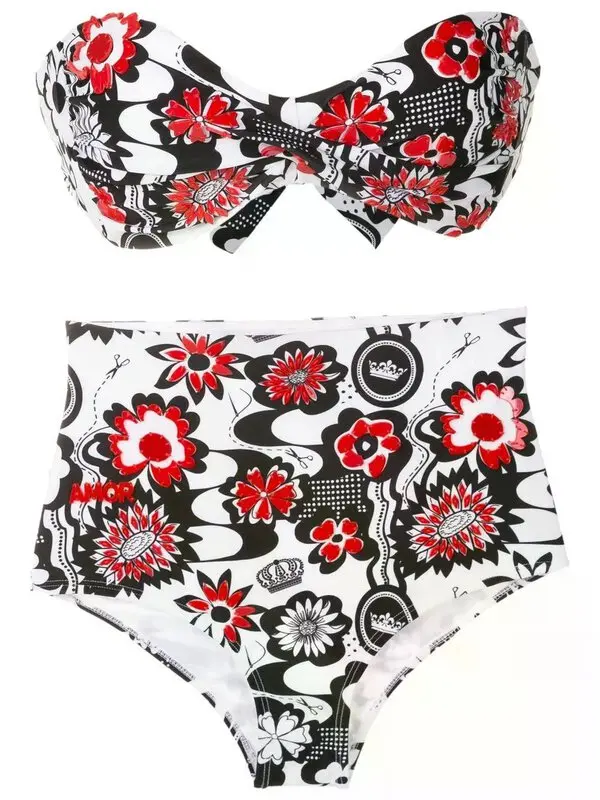 AMIR SLAMA Floral Print Bikini Set - Multicolour
