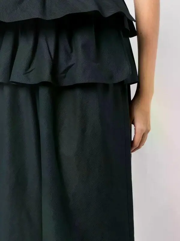 Goen.j Layered Ruffled Wide-leg Trousers - Blue