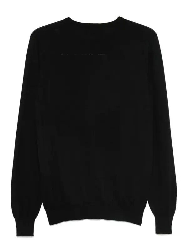 D4.0 Virgin Wool Crew Neck Sweater - Black