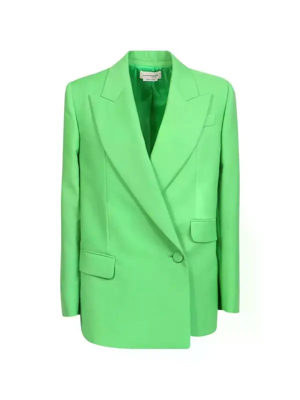 Alexander McQueen Double-breasted Drop Hem Blazer