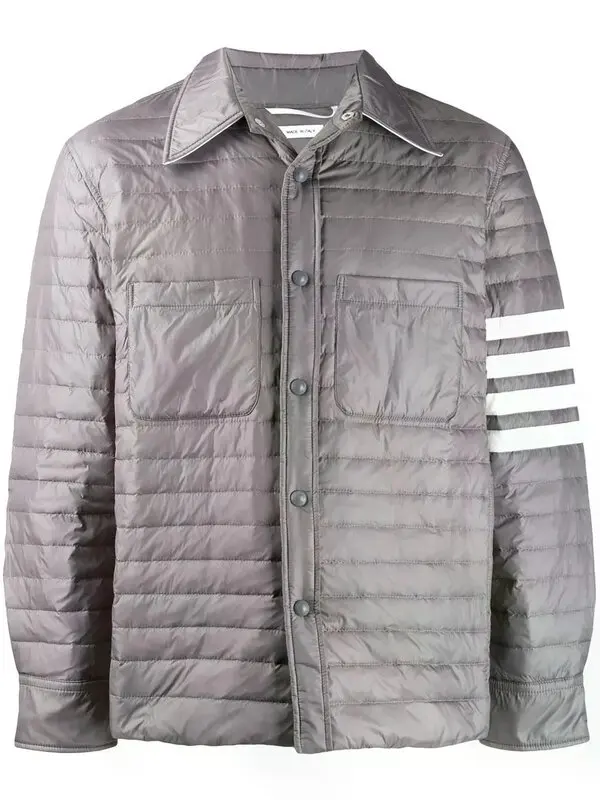 Thom Browne 4-bar Down Fill Shirt Jacket - Grey