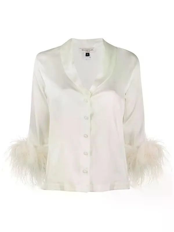 GILDA & PEARL Esme Stretch-satin Pyjama Shirt - White