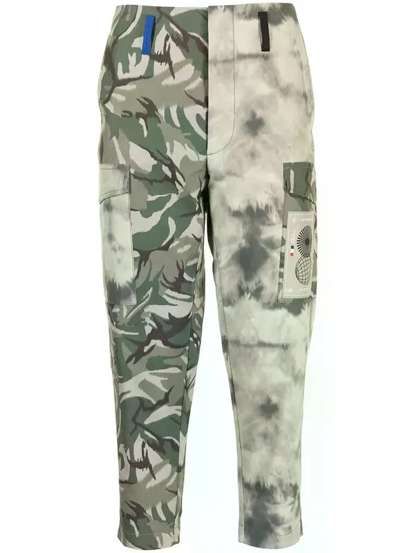 PORTS V Camouflage Tie-dye Tapered Trousers