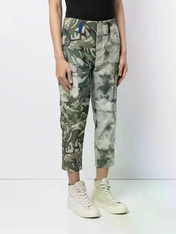 PORTS V Camouflage Tie-dye Tapered Trousers