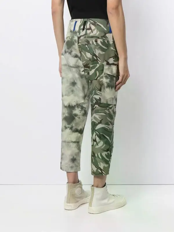 PORTS V Camouflage Tie-dye Tapered Trousers