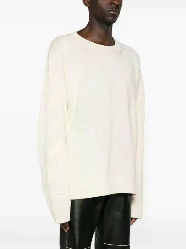 Off-White Diagonal Stripe Jumper - Neutrals