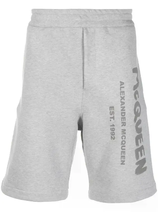 Alexander McQueen Graffiti-print Track Shorts - Grey