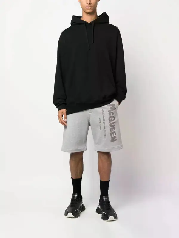 Alexander McQueen Graffiti-print Track Shorts - Grey