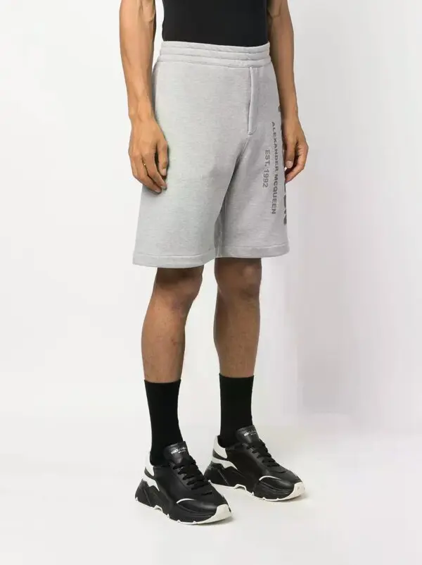 Alexander McQueen Graffiti-print Track Shorts - Grey