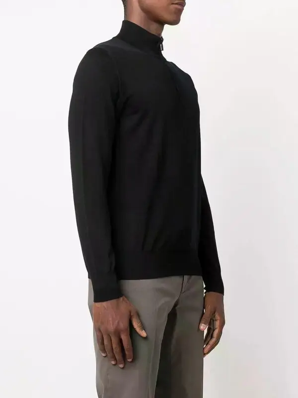 Canali Zipped Funnel-neck Pullover